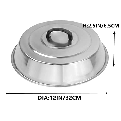 BBQ Stainless Steel 12" Round Basting Cover/Cheese Melting Dome and Steaming Cover, Best for Flat Top Griddle Grill and Other Grills, Smokers
