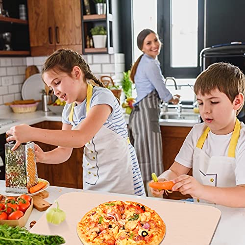 AiKanbo Pizza Oven Pizza Stone Baking Stone, Outdoor Grill Pizza Baking Stone, Bamboo Pizza Peel Paddle, Can Make Pizza, Pies, Bread and Biscuits,15"×12"×0.39",6.6Lbs