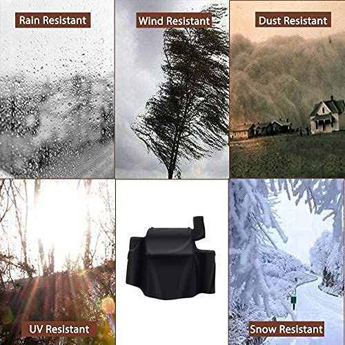 QuliMetal Grill Cover for Green Mountain Daniel Boone Prime WiFi Grills, Full Length GMG Daniel Boone Smoker Cover, 600D Fabric, Black