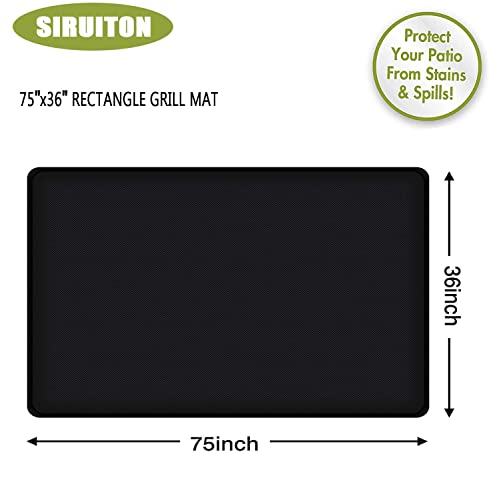 SIRUITON Large Under Grill Mats, 75″x36 inch Under BBQ Mat Protect Decks and Patios from Grease Splatter, Absorbent Oil Reusable and Washable, Fire Pit Ember Mat