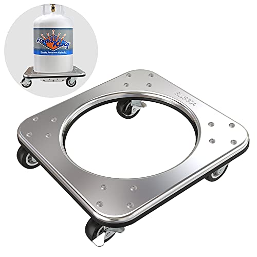 XIEEIX Movable Propane Cylinder Base, Fixed Propane Tank Tray with Brake Wheel, 5-30ib Gas Cylinder Fixed Shelf, Used for Gas Cylinder Consignment and Fixed Storage