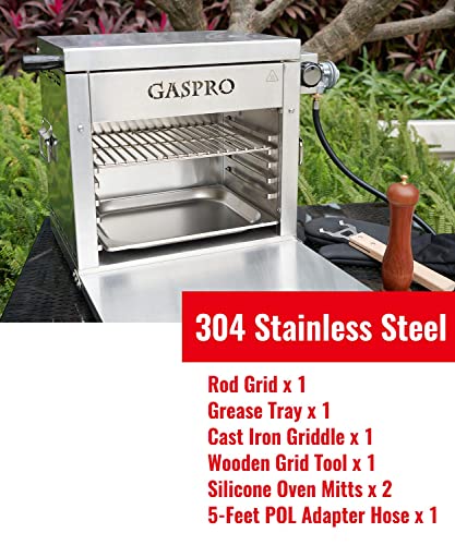 GASPRO Multi-Tasking Propane Infrared Outdoor Cooking Master, XL Steakhouse & Cast-Iron Griddle 2-in-1, Dustproof Foldable Panel
