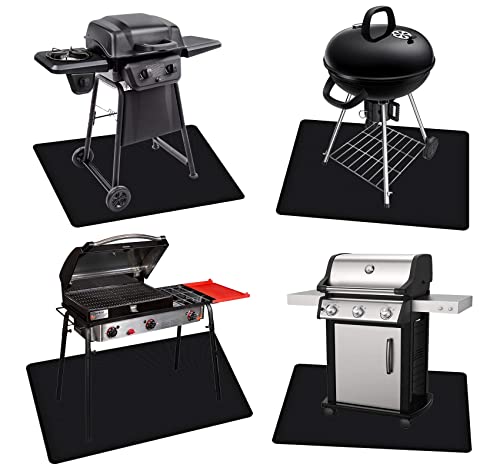 SIRUITON Large Under Grill Mats, 75″x36 inch Under BBQ Mat Protect Decks and Patios from Grease Splatter, Absorbent Oil Reusable and Washable, Fire Pit Ember Mat
