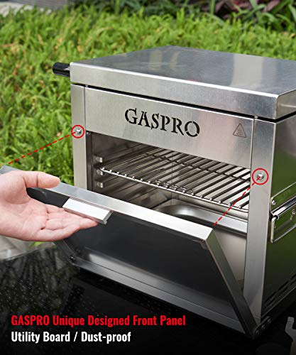 GASPRO Multi-Tasking Propane Infrared Outdoor Cooking Master, XL Steakhouse & Cast-Iron Griddle 2-in-1, Dustproof Foldable Panel
