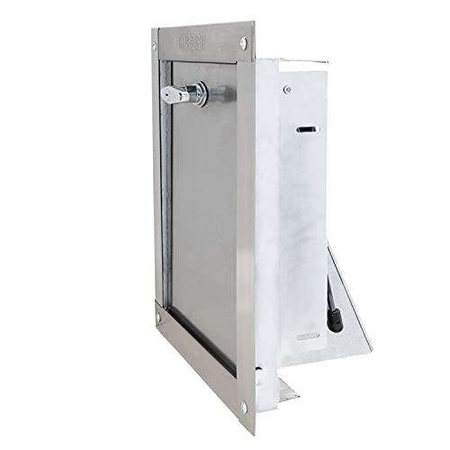 Oswald Supply Midland Style Stainless Steel Trash Chute Door - Bottom Hinged, 12"(W) X 15"(H), Self Closing, Fire Rated & UL Approved