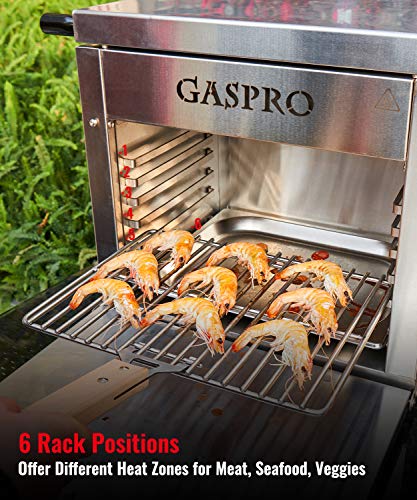 GASPRO Multi-Tasking Propane Infrared Outdoor Cooking Master, XL Steakhouse & Cast-Iron Griddle 2-in-1, Dustproof Foldable Panel