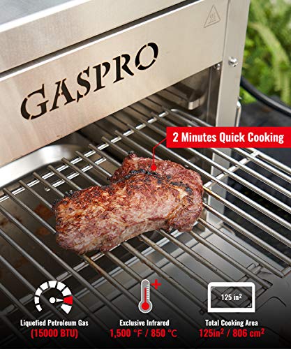 GASPRO Multi-Tasking Propane Infrared Outdoor Cooking Master, XL Steakhouse & Cast-Iron Griddle 2-in-1, Dustproof Foldable Panel