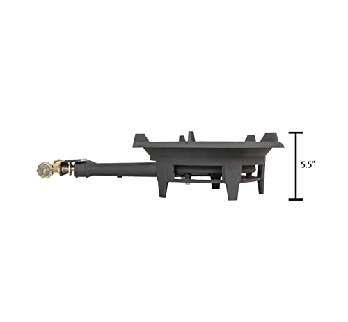 Concord Roadster Burner. 13" Cast Iron Single Propane Wok Burner. Dual Controlled Burner Rings, 90,000 BTU. Outdoor Cooking, Wok Stir Frying, Countertop Burner.