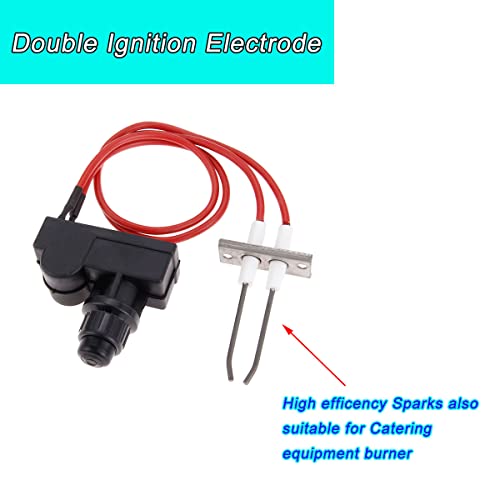 Guofulda Double Ignition kit Electronic Igniter, Push Button Ignition Kit with 450mm Spark Plug Wire, Fits for Gas Fireplace, Oven, Heater, Kitchen lgniter
