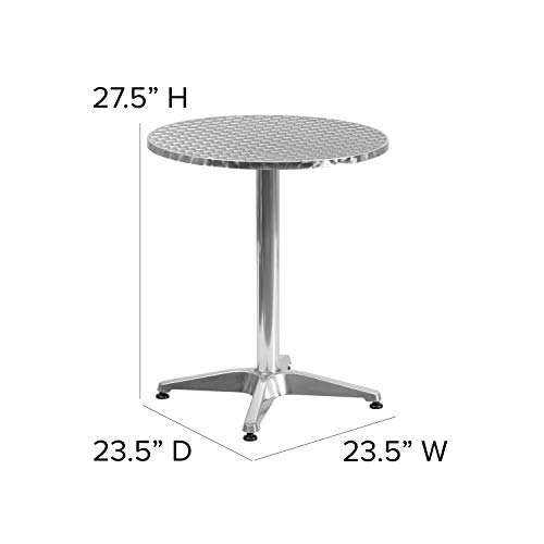 Flash Furniture 23.5'' Round Aluminum Indoor-Outdoor Table with Base