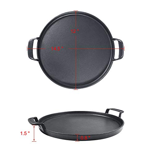 Hisencn 7421 Gourmet BBQ System Griddle for Weber Original Kettle Premium 22 1/2 inch Charcoal Grill, Cast Iron 12" For 22.5'' Smokers, Performer Premium Grill
