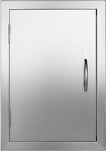 BBQ Future Stainless Steel Outdoor Kitchen Door 14W x 20H Inch, Cabinets Vertical Single Access Doors for Grilling Station or Commercial BBQ Island, Outside Grill Door with Magnet