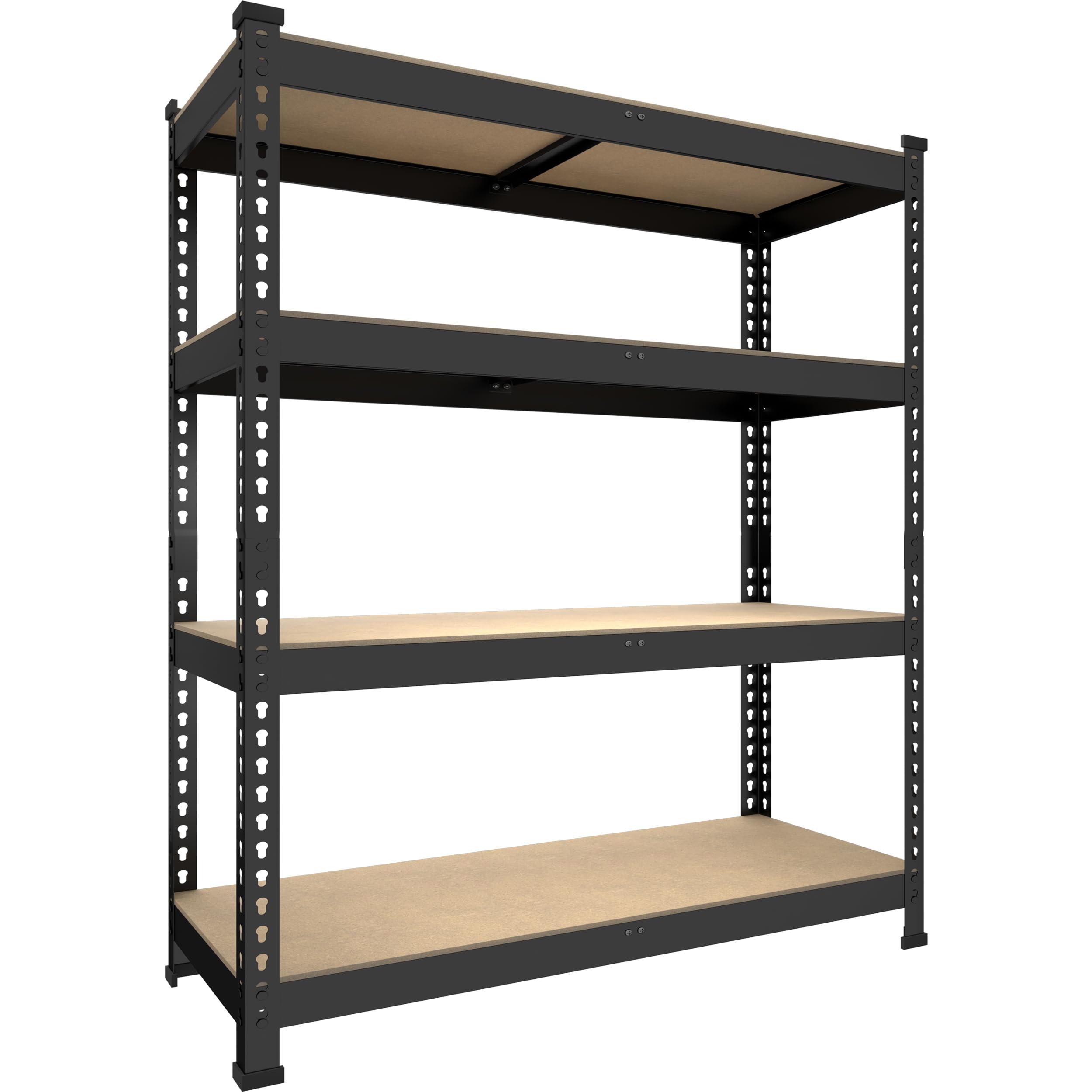 PrimeZone 4 Tier 36" W x 16" D x 55" H Storage Shelves - Adjustable Garage Storage Shelving, Heavy Duty Metal Storage Utility Rack Shelf Unit for Warehouse Pantry Closet Kitchen, Black