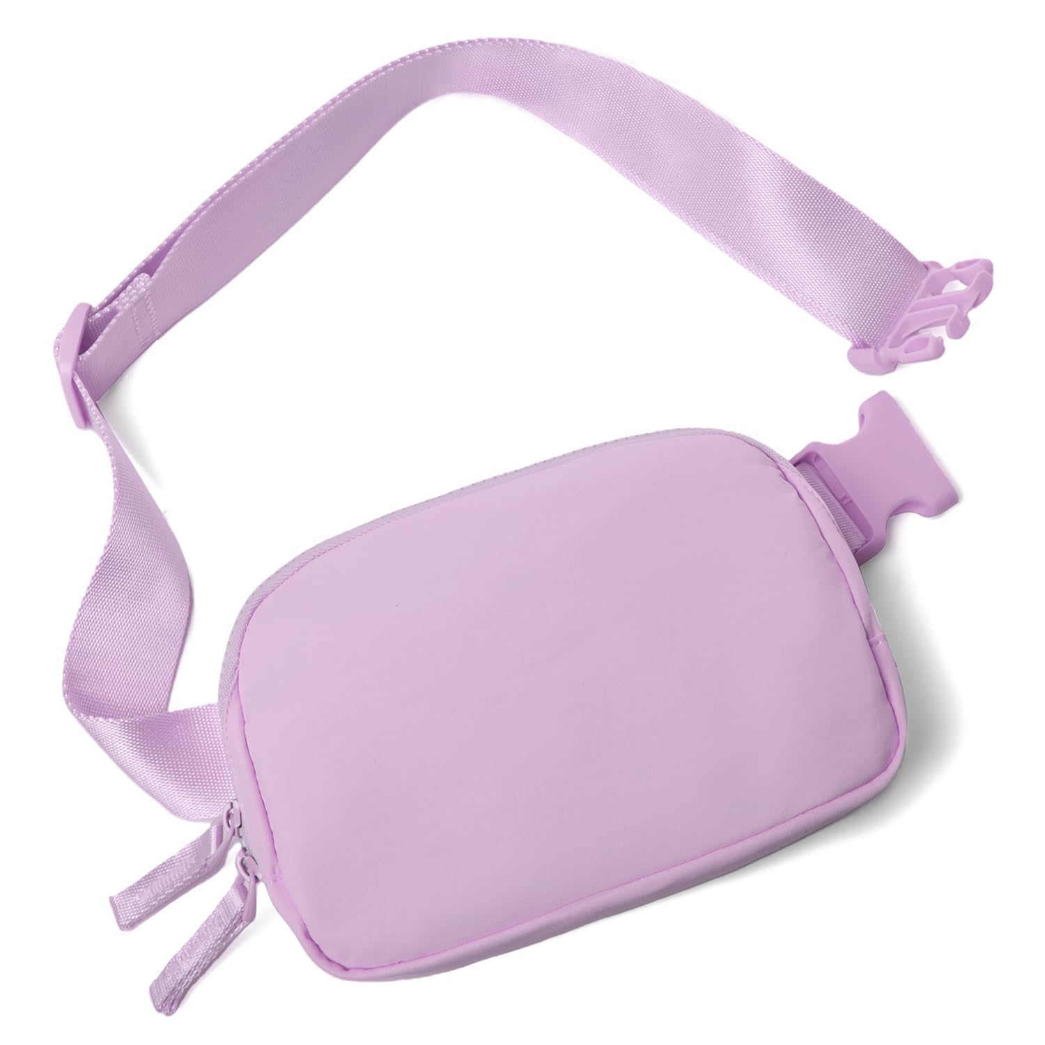 Belt Bag for Women Two-Way Zipper Cross Body Fanny Pack Fashion Waist Packs Everywhere Belt Bag with Adjustable Strap Gifts for Teen Girls Women Men (Lavender)