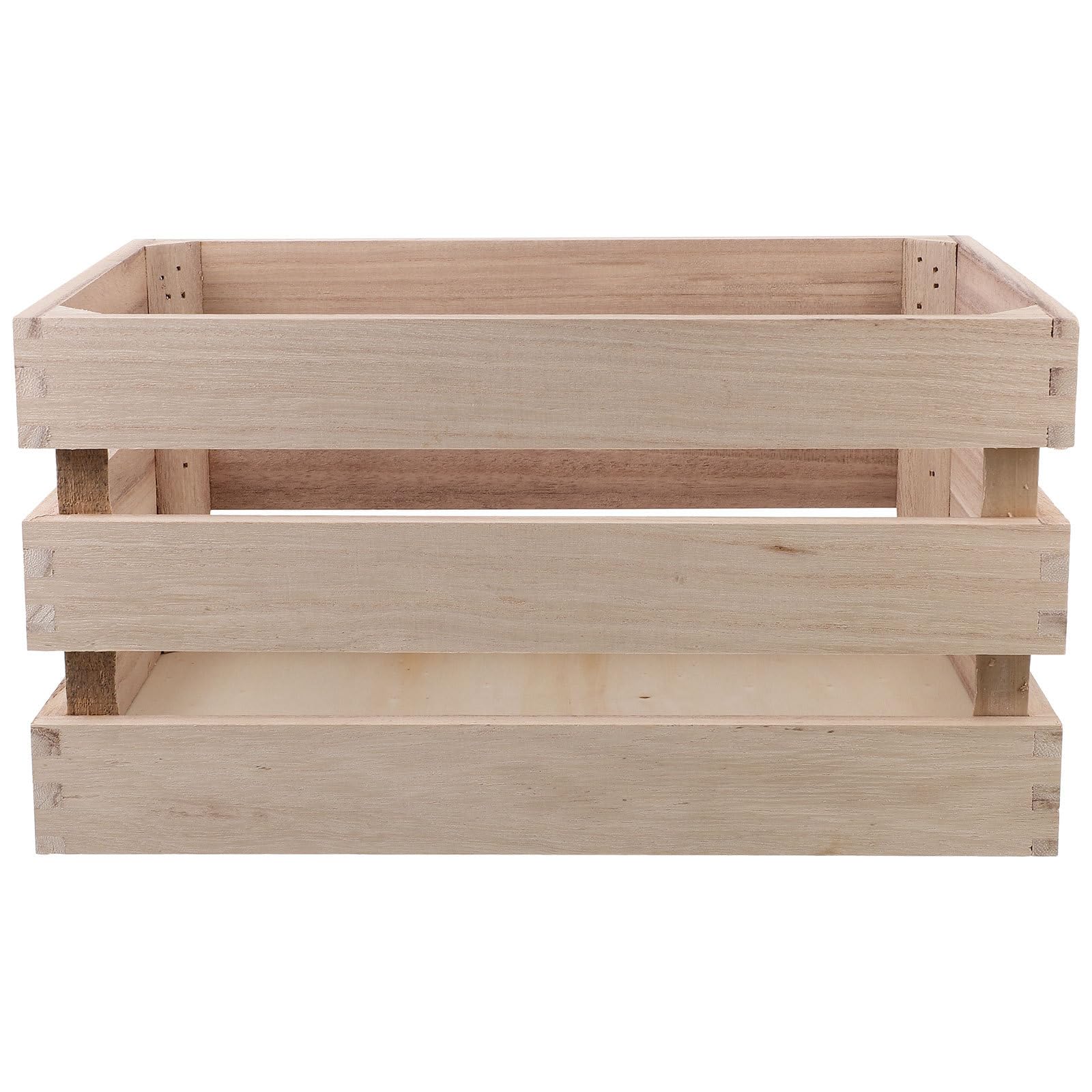 Garneck 1pc Wooden Storage Box Display Basket Storage Bins Bamboo Storage Cabinet Wooden Barrel Planter Unfinished Crates for Craft Wooden Key Organizer Fruit Crates Desktop Container