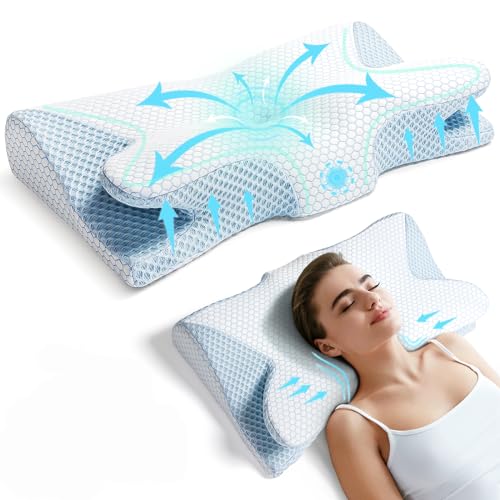 BiAnYC Cervical Memory Foam Contour Pillows, Contour Memory Foam Pillow, Ergonomic Neck Support Pillow for Side Back Stomach Sleeper Remedial Pillows