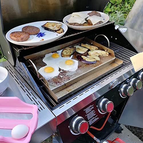 onlyfire Universal Stainless Steel Rectangular Griddle for Gas BBQ Grills, 23" x 16"