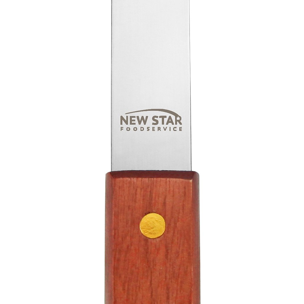 New Star Foodservice 59007 Stainless Steel Barbecue Tool Set with Solid Hard Wood Handles, Set of 4