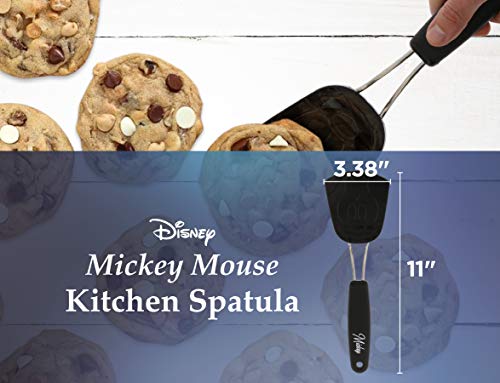 Disney Mickey Mouse Silicone Turner - This Mickey Mouse Disney Spatula is Ideal for Turning Food - Perfect for any Disney Fan - Black, Measures 11 Inches