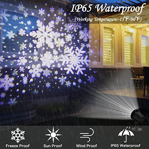 Christmas Projector Lights Outdoor - Waterproof Snowflake Projector Lights for Xmas Home Wedding Decorations