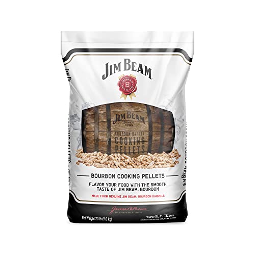 Ol' Hick Cooking Pellets 20 Pounds Barbecue Genuine Jim Beam Bourbon Barrel Grilling Smoker Cooking Pellets Bag for Grilling and Smoking (2 Pack)