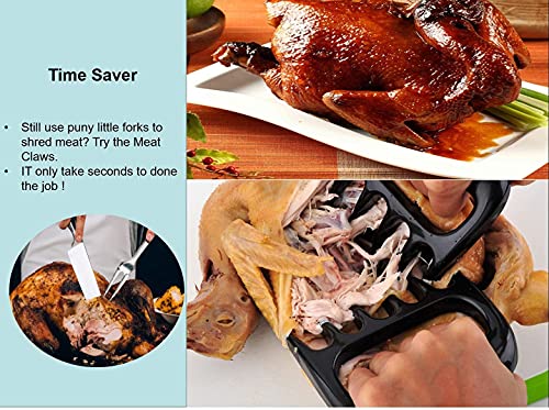 WinAimer Premium meat shredder claws - Strongest BBQ Meat Forks, Carving Forks , Lift, Handle, Shred and Cut Meats ,Shredder Claw x 2 For Barbecue, Smoker, Grill (Black)