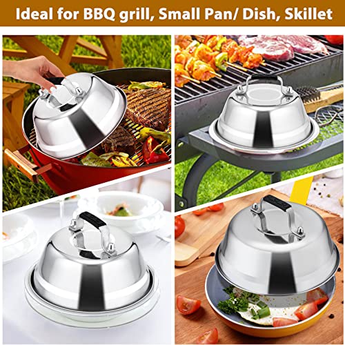 4Pcs Melting Domes, Joyfair 6.5 Inch Small Cheese Basting Covers, Stainless Steel Outdoor Griddle Dome For BBQ Flattop Grilling Cooking Steaming Teppanyaki, Heavy Duty & Dishwasher Safe