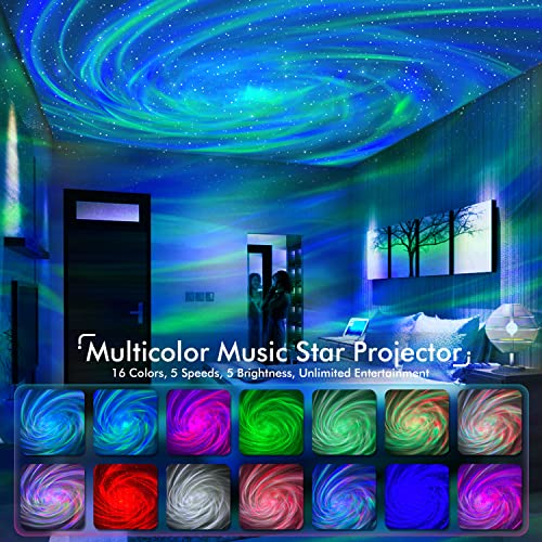 Rossetta Galaxy Projector, Star Lights for Bedroom with Remote Control, Bluetooth Speaker and White Noise, Night Light Projector for Kids Adults Gaming Room, Party, Home Theater, Ceiling, Room Decor
