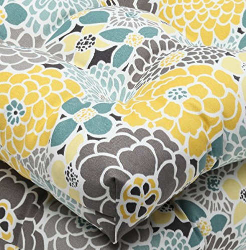 Pillow Perfect Outdoor/Indoor Lois Vapor Tufted Seat Cushions (Round Back), 2 Count (Pack of 1), Blue