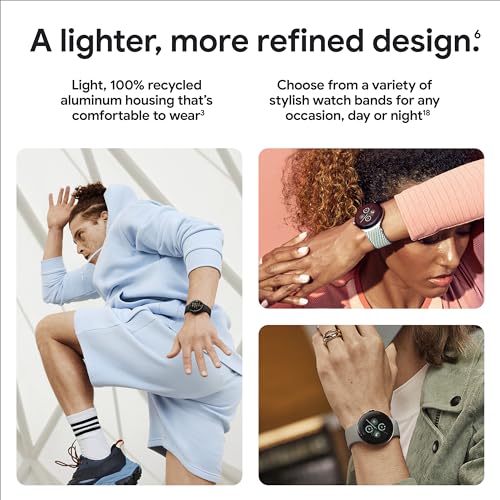 Google Pixel Watch 2 (Previous Model) with the Best of Fitbit - Heart Rate Tracking, Stress Management, Safety Features - Android Smartwatch - Matte Black Aluminum Case - Obsidian Active Band - LTE