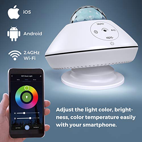 Star Projector Night Light Projector with Remote Control LED Galaxy Ocean Wave Projector Bluetooth Music Speaker for Bedroom, Game Rooms, Party, Home Theatre, Night Light Ambiance, EURPMASK
