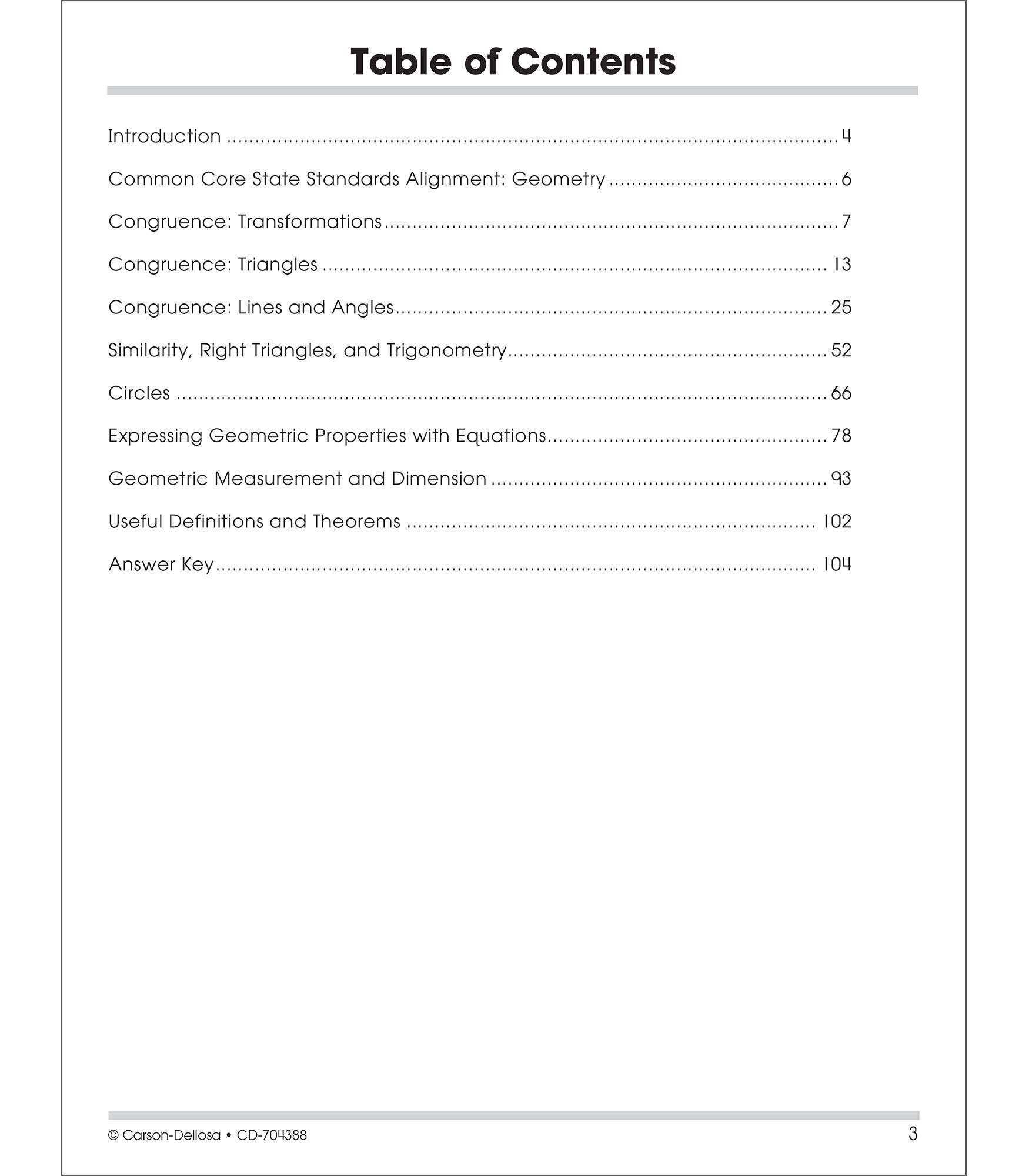The 100+ Series: Geometry Math Workbook, Grades 6-12 Math, Sine and Cosine, Equations, Congruence and Similarity, Rotations, Reflections, and Transformations, Classroom or Homeschool Curriculum