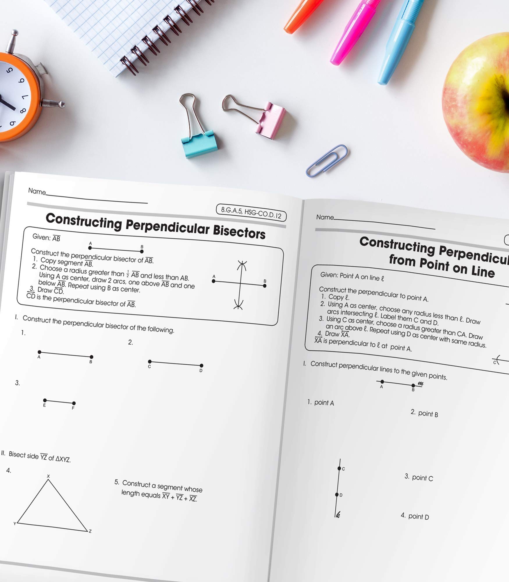 The 100+ Series: Geometry Math Workbook, Grades 6-12 Math, Sine and Cosine, Equations, Congruence and Similarity, Rotations, Reflections, and Transformations, Classroom or Homeschool Curriculum