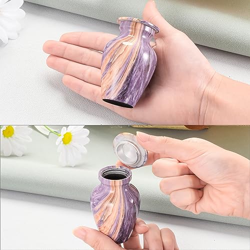 Dletay Mini Urn for Human Ashes 2.9 Inch Small Keepsake Urns Aluminum Mini Cremation Urn Memorial Small Urns for Human Ashes Miniature Funeral Urns