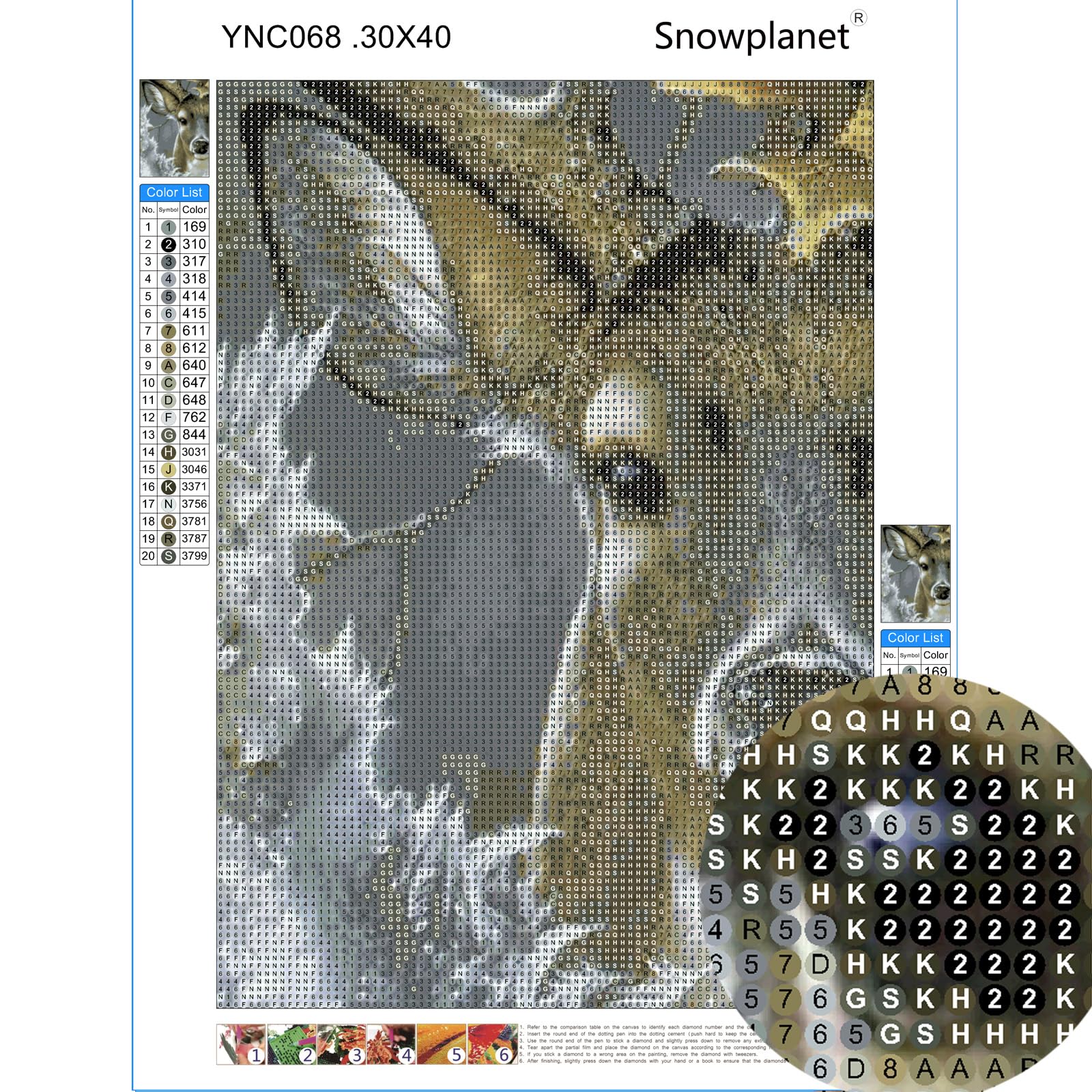 Snowplanet Deer Diamond Mosaic Painting- Diamond Art Kits for Adults,Full Drill Diamond Mosaic Painting Kits,5d Gem Art for Adults Wall Home Decor (YNC068)