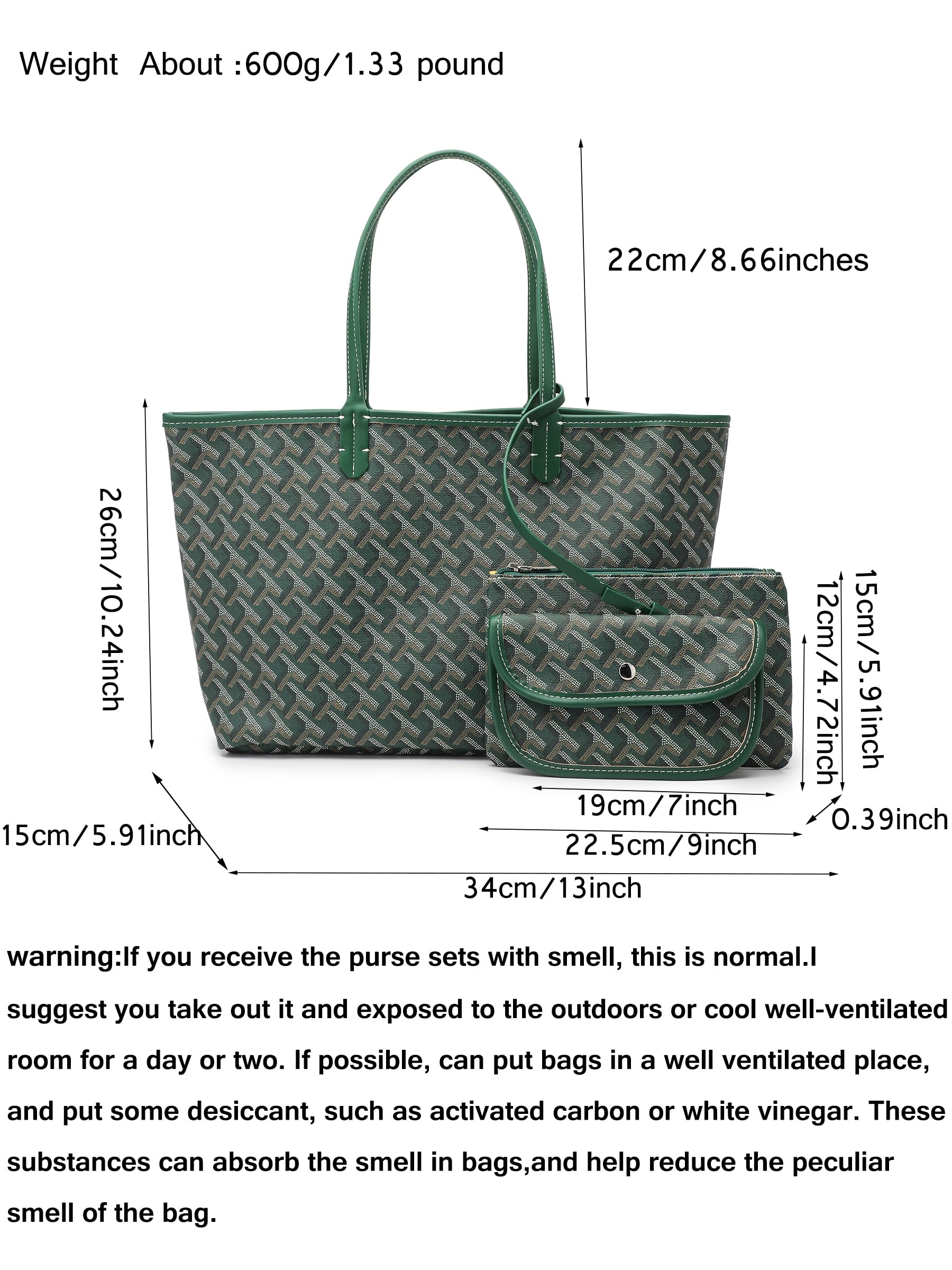 Women's Puffer Tote Handbags Purse Sets for Women Large Leather Clutch Dupes Hobo Shoulder Bag for Travel Beach 3pcs (Green)