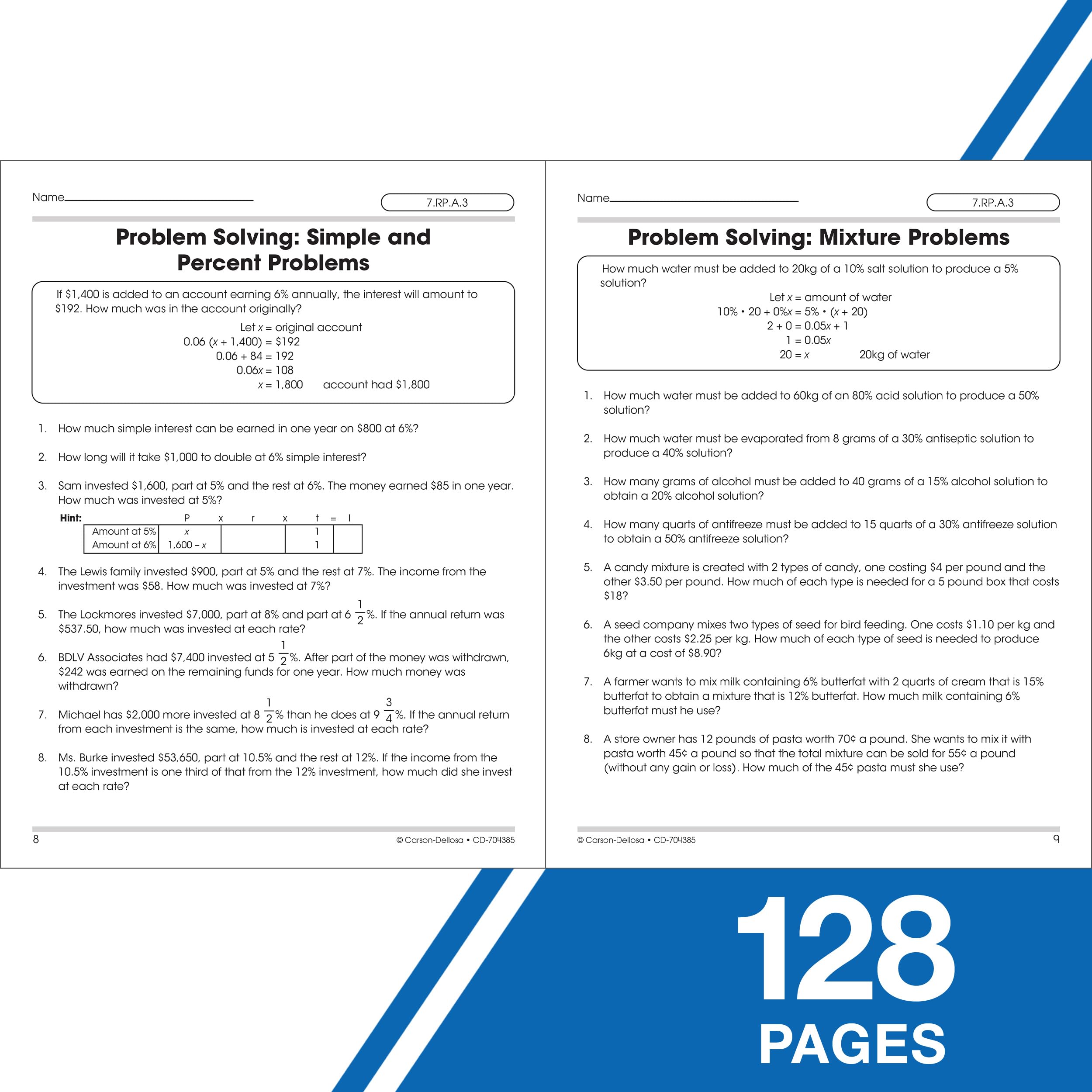 Algebra 1 Workbook, Solving and Graphing Math Equations, for Homeschool or Classroom, Grades 7 and Up (The 100+ Seriesā¢)