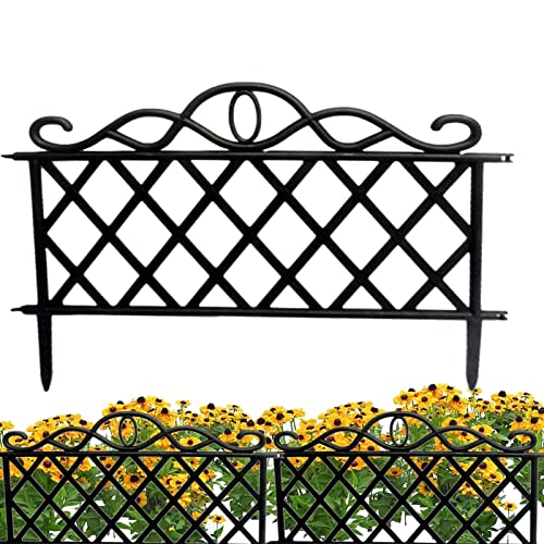 Haokaini Decorative Garden Fence 14in(H) x18.5in(L) Dog Pet Animal Barrier Landscape Fencing Border Fence Panel Flower Edging for Outdoor Yard Patio Flower Bed