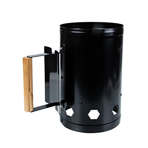 DOITOOL Camping Bucket Inch Tool Stove Starter Burning Picnic Barrels Fireplace Briquettes Lump Charcoal Kindling Hardwood Quick Canister Rapid Cooking with Chimney Starters Barbecues