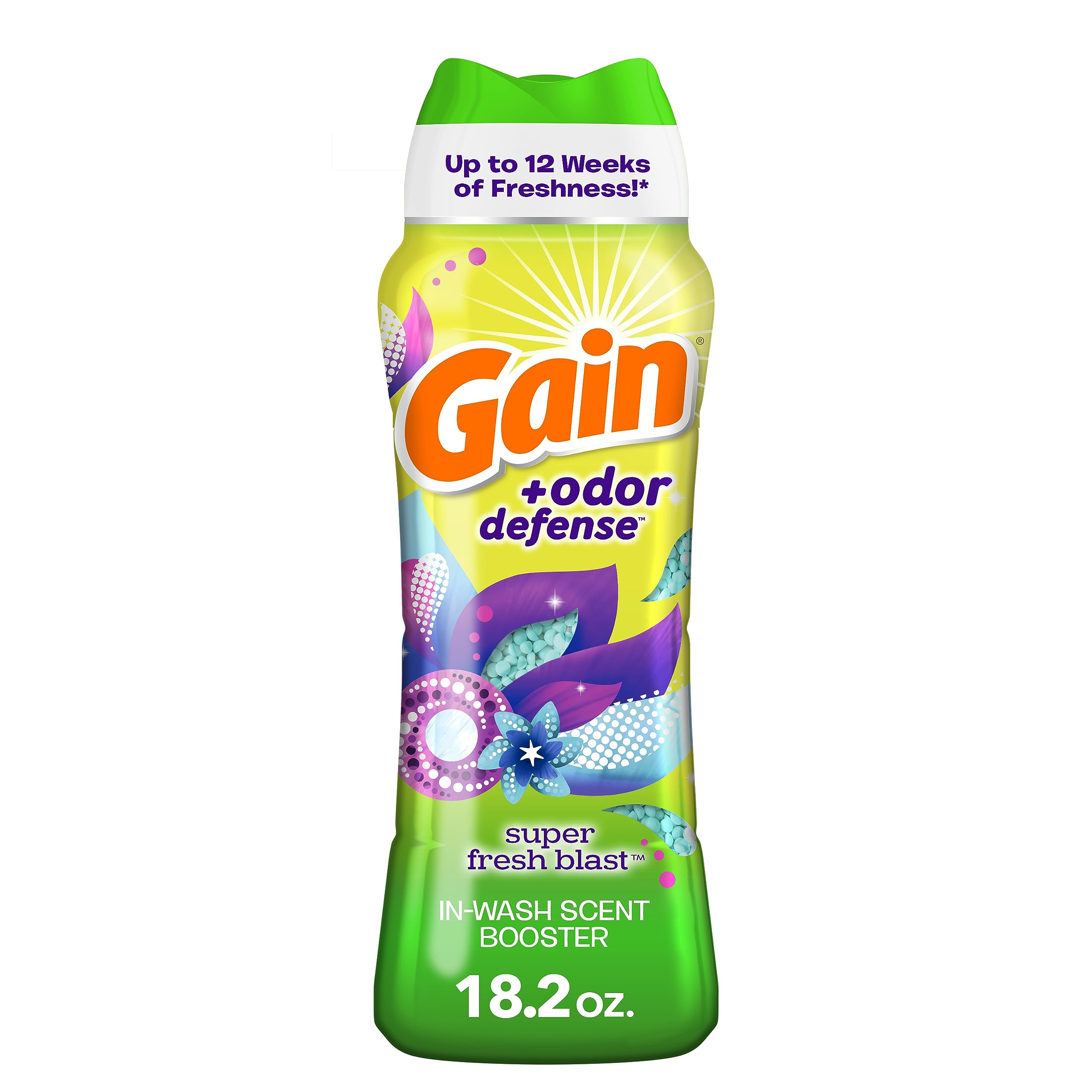 Gain + Odor Defense In-Wash Scent Booster, Super Fresh Blast Scent, 18.2 oz, HE Compatible