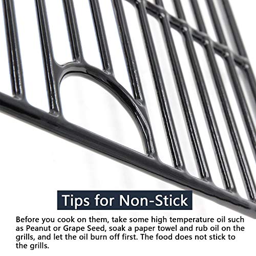 Hongso 17 inch Grill Grates and 14 9/16" Heat Plates Replacement for Nexgrill 720-0830H, 720-0888N, 720-0958A, 730-0958A Models