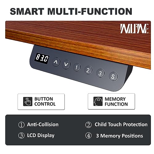 Win Up Time Standing Desk Adjustable Height Desk- Whole Piece Desktop Electric Adjustable Standing Desk, Height Adjustable Desk Stand Up Desk for Home Office Computer Desk,White 55x24Inch