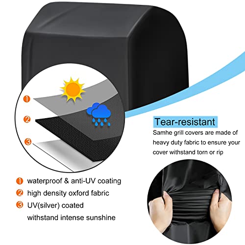 Samhe Grill Cover, 32-Inch Waterproof UV Resistant Heavy Duty BBQ Gas Grill Cover for Nexgrill Brinkmann Weber Char-Broil and More