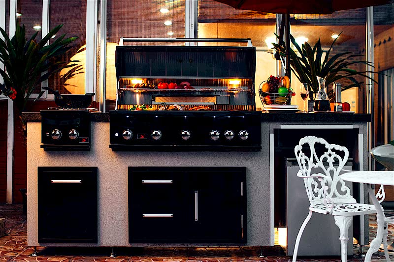 Whistler Outdoor Kitchen Stainless Steel Vertical Single Access Door for BBQ Storage Grill Island,19.50"×26.25"×3.2",Black