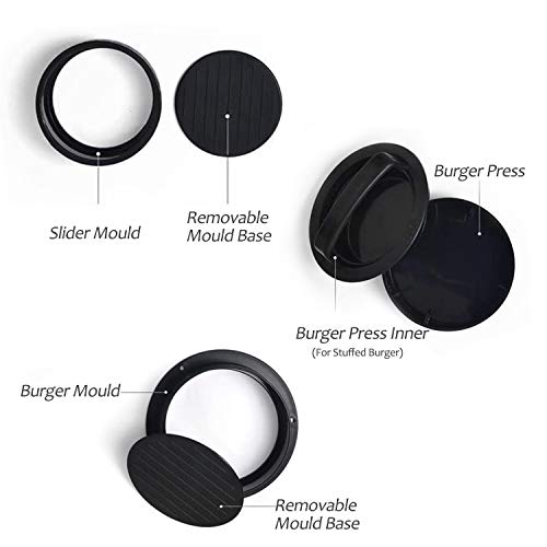 Proigtz Burger Press Patty Maker, Non-Stick Hamburger Patty Maker, 3 in1 Burger Press, Smash Burger Press Suitable for Beef Veggie Bur BBQ Grill BPA Free Dishwasher Safe