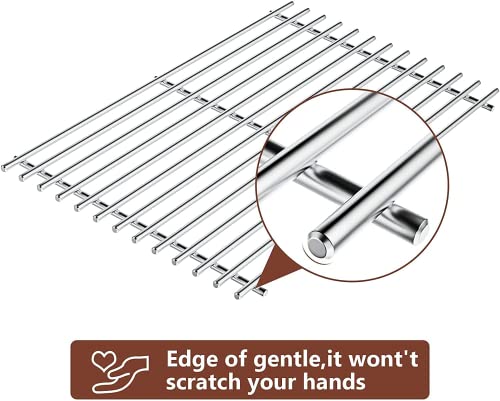 QuliMetal SUS304 Flavor Bars, SUS304 Heat Deflectors and 9MM SUS304 Cooking Grates for Weber Genesis 300 E310 E320 E330 S310 S330 (with Front Control Knobs)