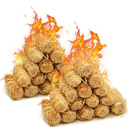 Fire Starter - Natural Pine Fire Starters for Fireplace,Campfires, Wood & Pellet Stove, BBQ, Fire Pit, Chimney - Quick Natural Firestarter(60 Pack)