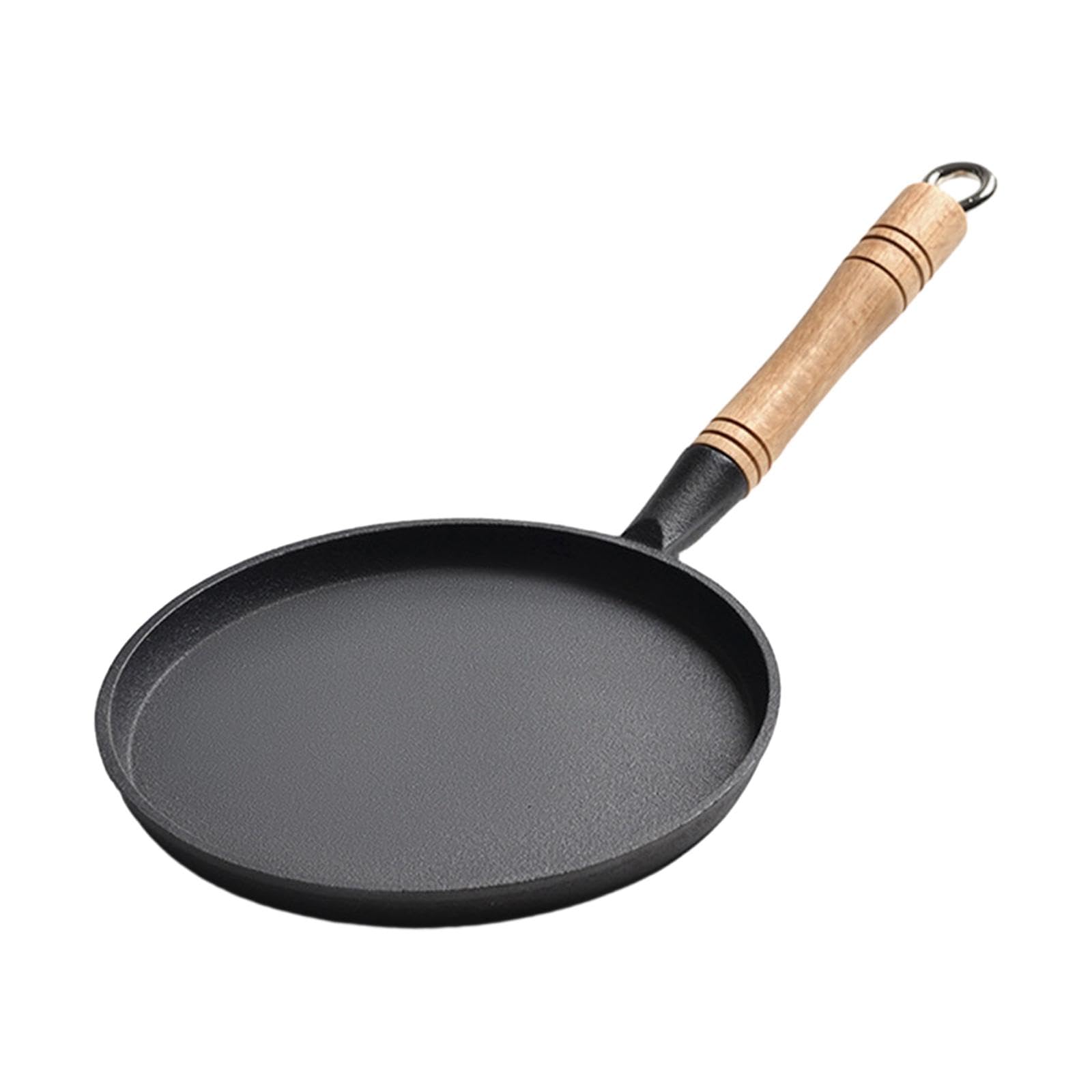 Cooking Omelette Pan Kitchen Breakfast Pan Multifunctional Steak Grill Pan Round Griddle Pans Cast Iron Frying Pan for Outdoor Party Kitchen, 22cm