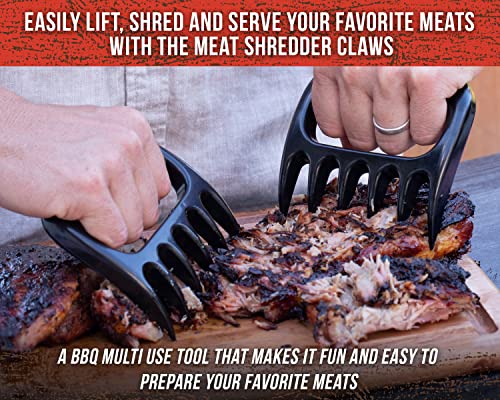 BBQ Gloves, Digital Meat Thermometer and BBQ Claws for Shredding Meat - Great Smoker Tools Accessory Set for Men, Fathers Day and Birthday