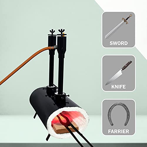 Simond Store Portable Propane Gas Forge Double Burner Knife and Tool Making Blacksmith Farrier Forge